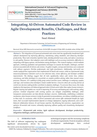 Integrating AI-Driven Automated Code Review in Agile Development: Benefits, Challenges, and Best ...