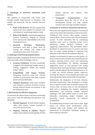 Integrating AI-Driven Automated Code Review in Agile Development: Benefits, Challenges, and Best ...