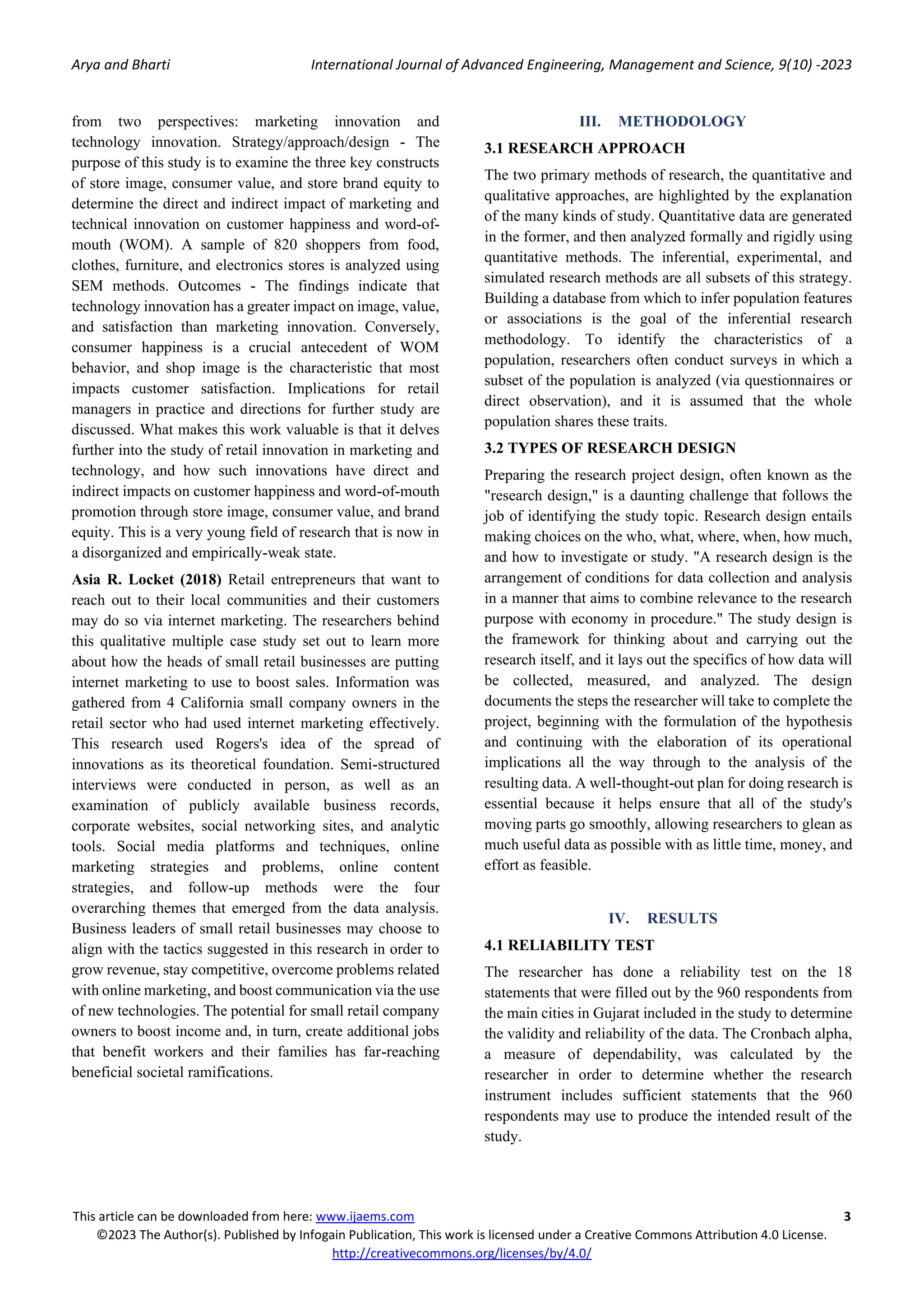 Study on the Innovative Technologies in the Marketing Retail Sector | PDF