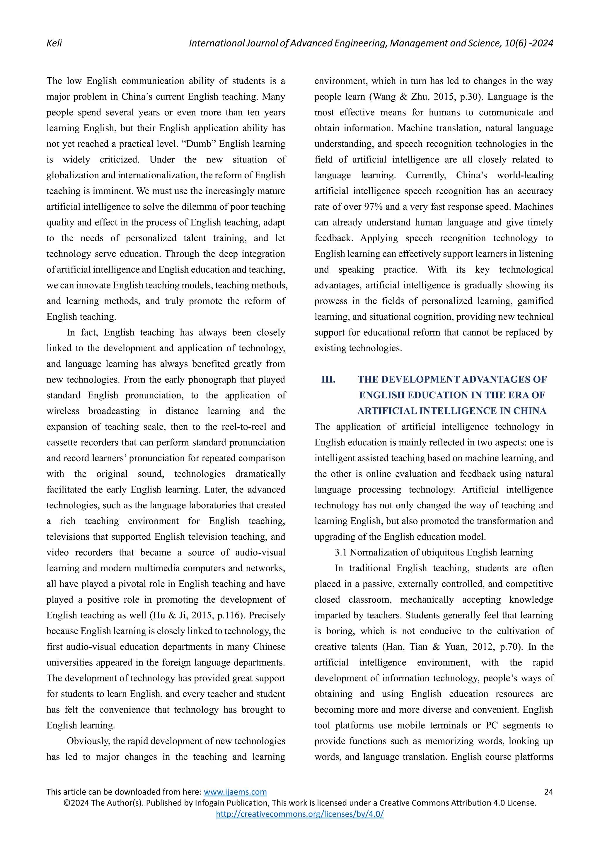 English Education in the Era of Artificial Intelligence in China ...