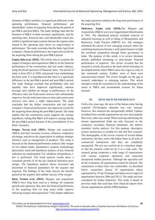 Quantitative Analysis on Financial Performance of Merger and ...