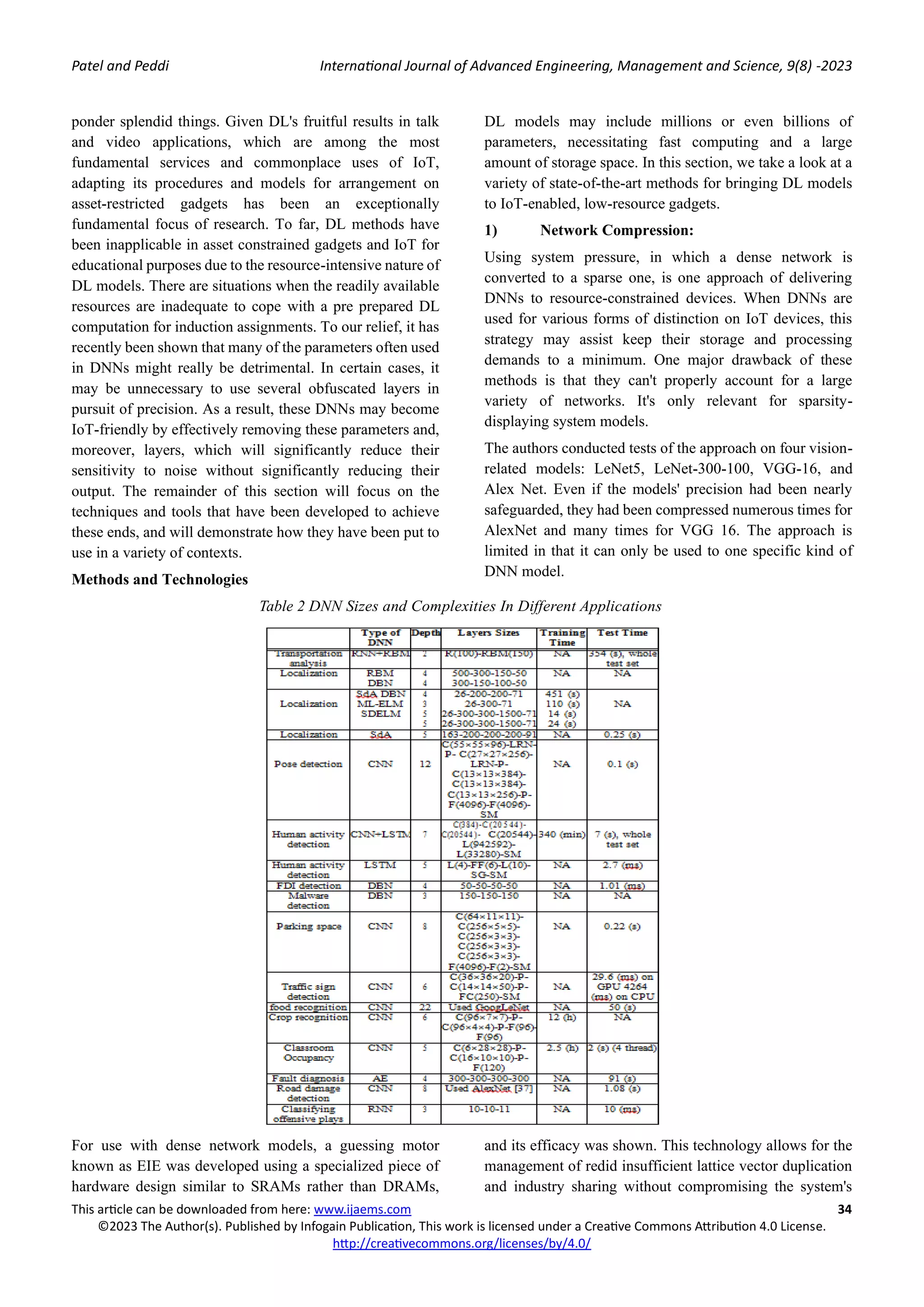 Application and Methods of Deep Learning in IoT | PDF
