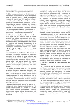 The Influence of YouTube on the Growth and Success of Over-the-Top (OTT ...
