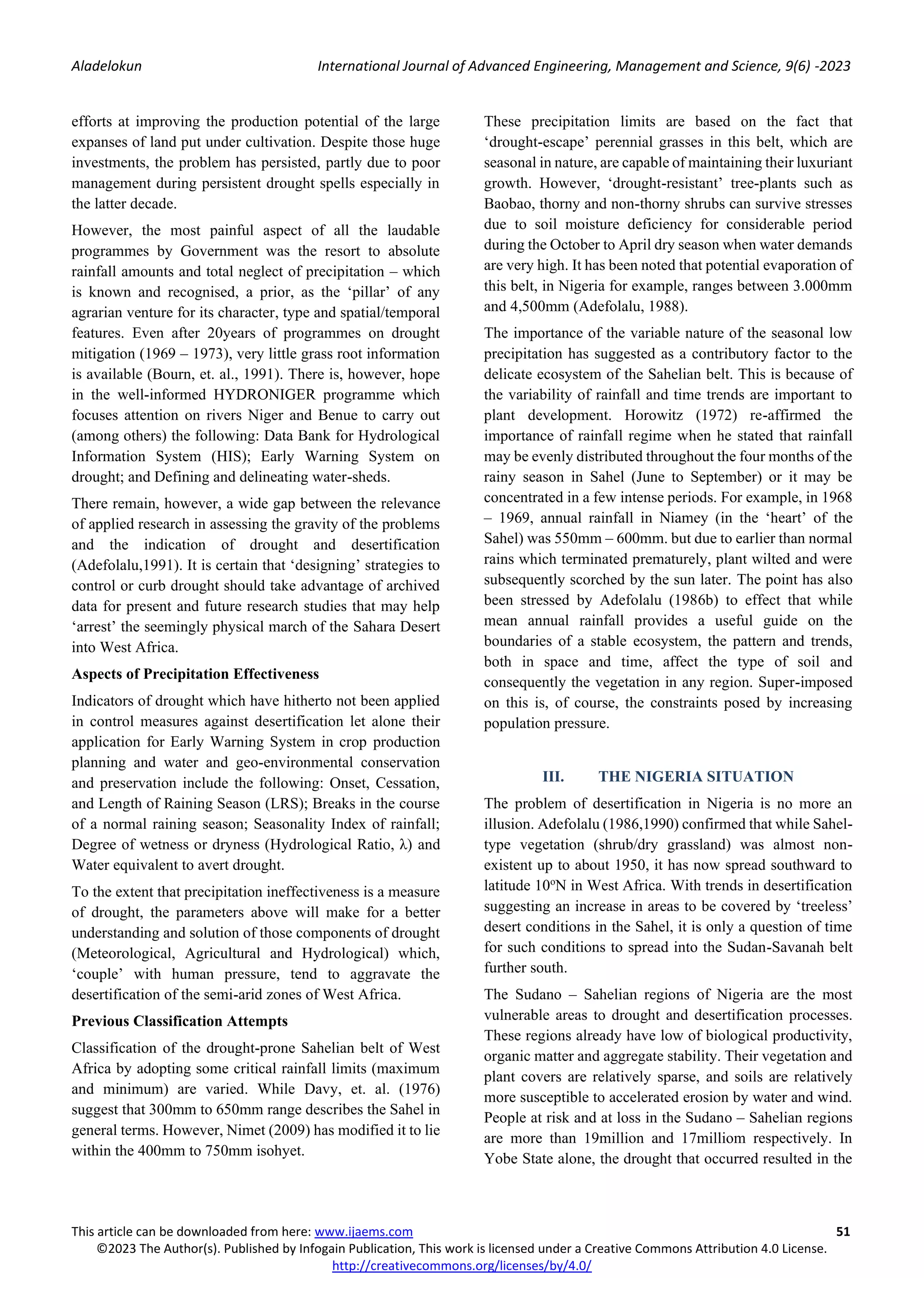 Management of Drought and Desertification for Sustainable Agricultural ...