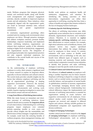 The Role of Organizational Psychology in Enhancing Employee Well-Being | PDF