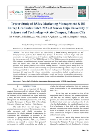 Tracer Study of BSBA-Marketing Management & BS Entrep Graduates Batch ...