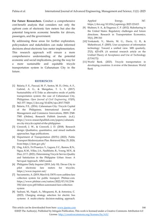 Economic Suitability of Electronic Fare Meters for Tricycle Drivers in ...