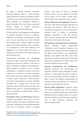 Impact of Abusive Leadership on Employee Job Output | PDF