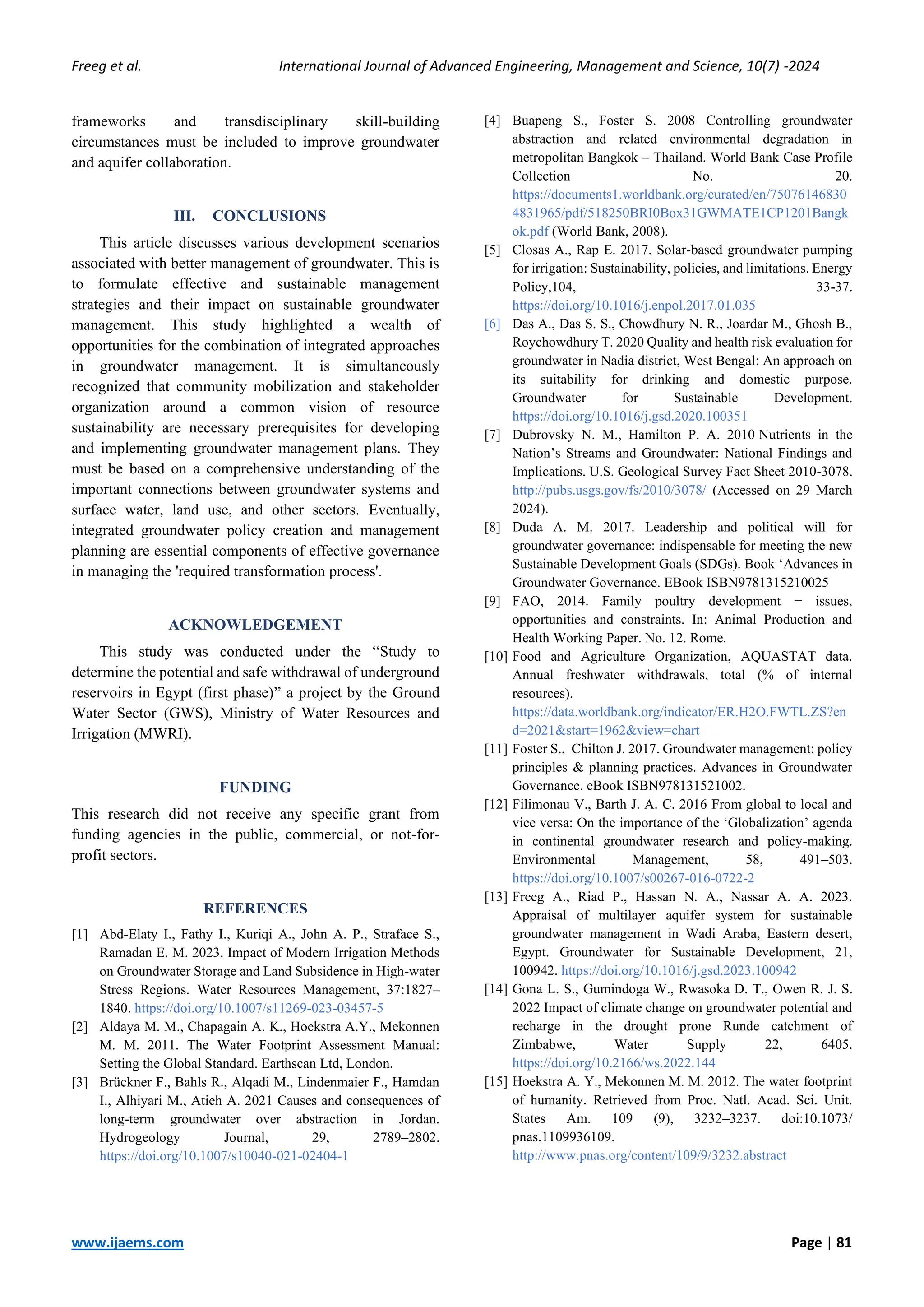 Sustainable Development and Management Strategies of Groundwater in Arid-Lands | PDF