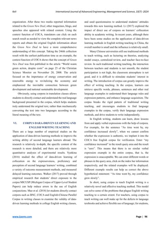 The Application of Corpus Data-driven Learning Model in College English Language Teaching in ...