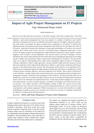 Impact of Agile Project Management on IT Projects | PDF