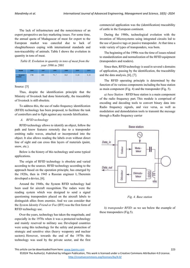 Operation of Radio Frequency Identification Technology to Control Cattle Movements | PDF