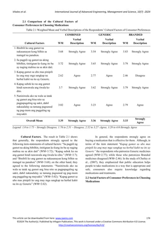Consumer Preferences between Branded and Generic Medications: A ...