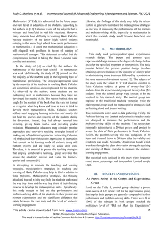 Metacognitive Strategies: Instructional Approaches in Teaching and ...