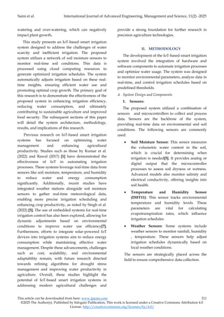 IOT- Based Smart Irrigation System March-April, 2025 | PDF