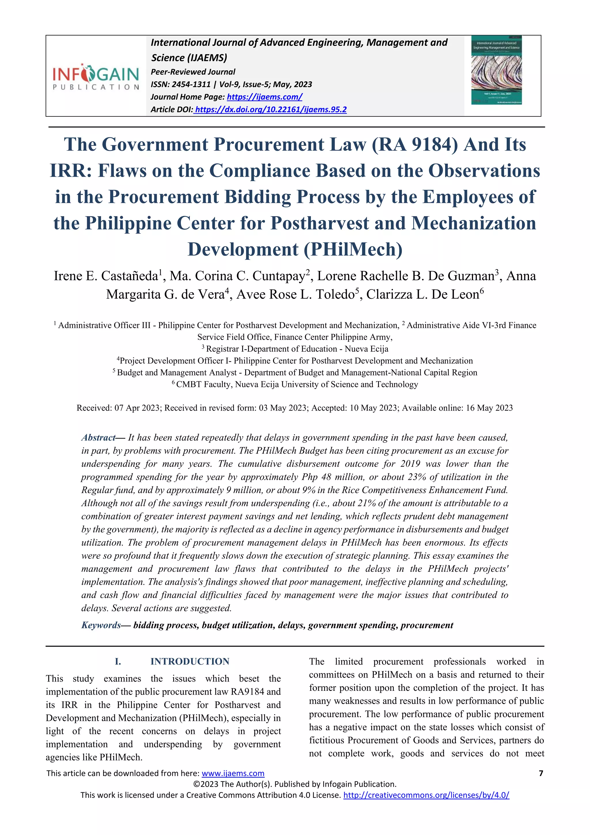 The Government Procurement Law (RA 9184) And Its IRR: Flaws on the ...
