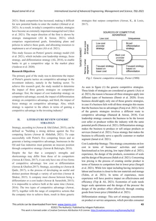Porter’s Generic Competitive Strategies and its influence on the ...
