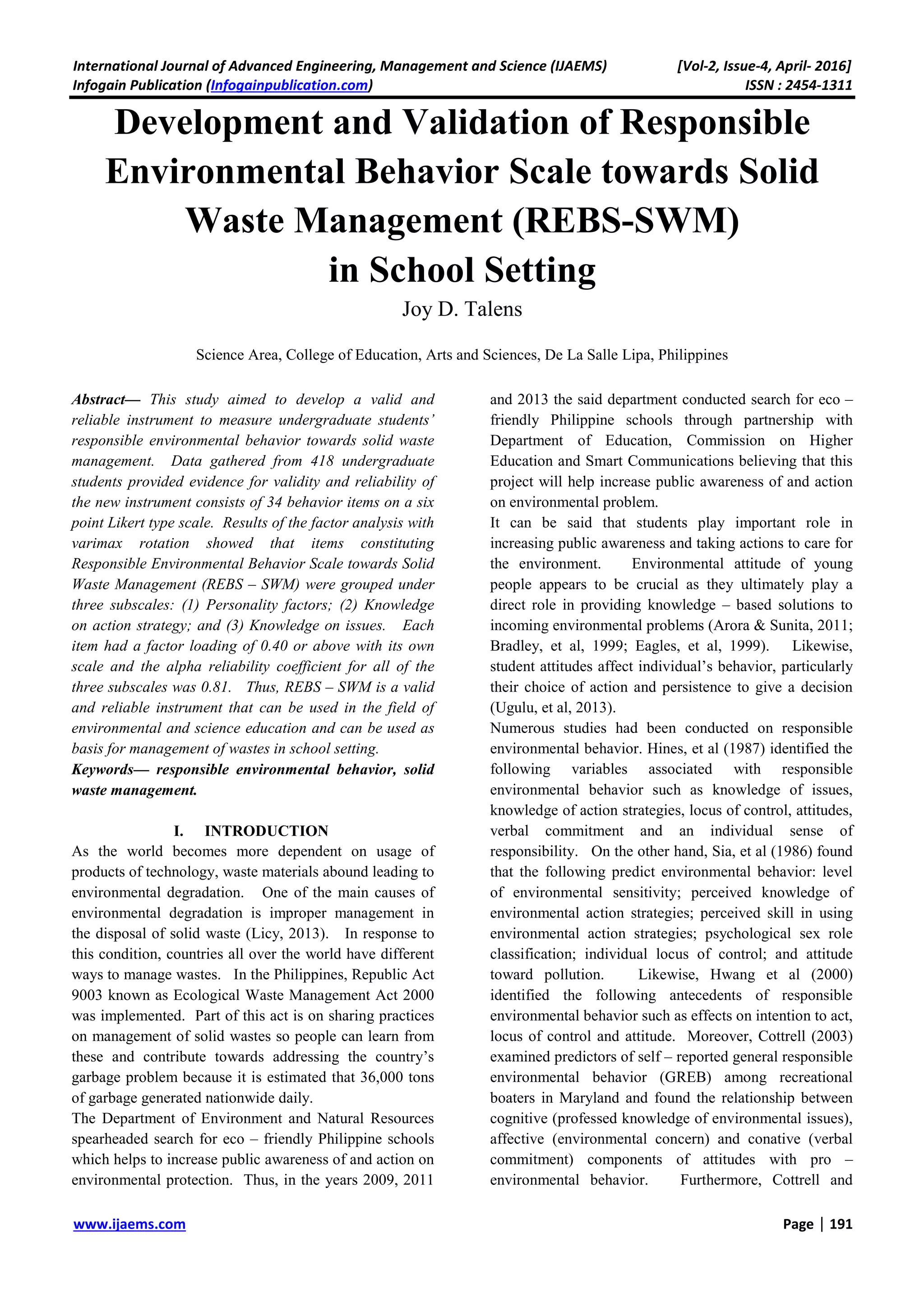 Ijaems apr-2016-26 Development and Validation of Responsible ...