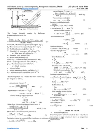 4 Review on Different Evapotranspiration Empirical Equations | PDF