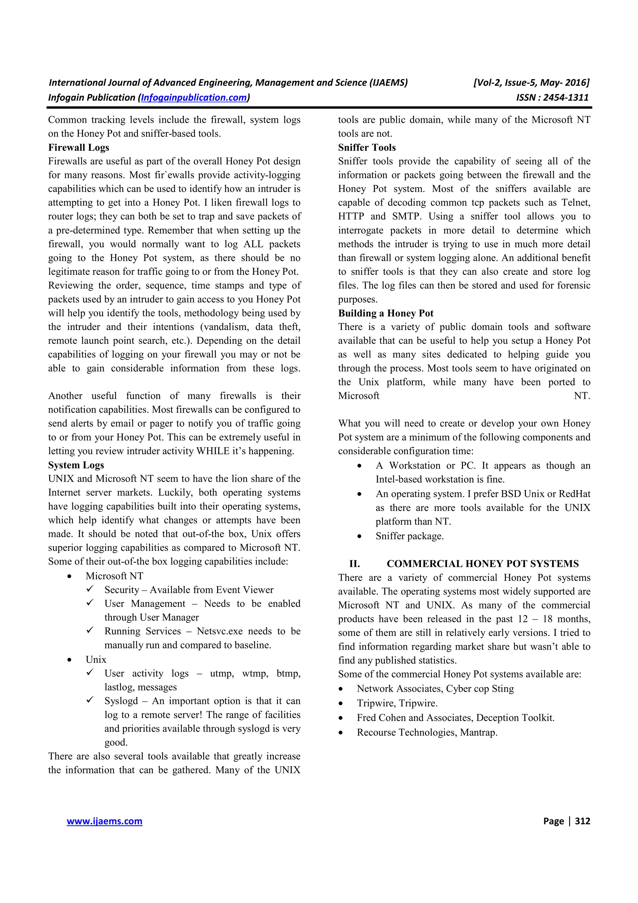 Honeypot A Security Tool In Intrusion Detection Pdf