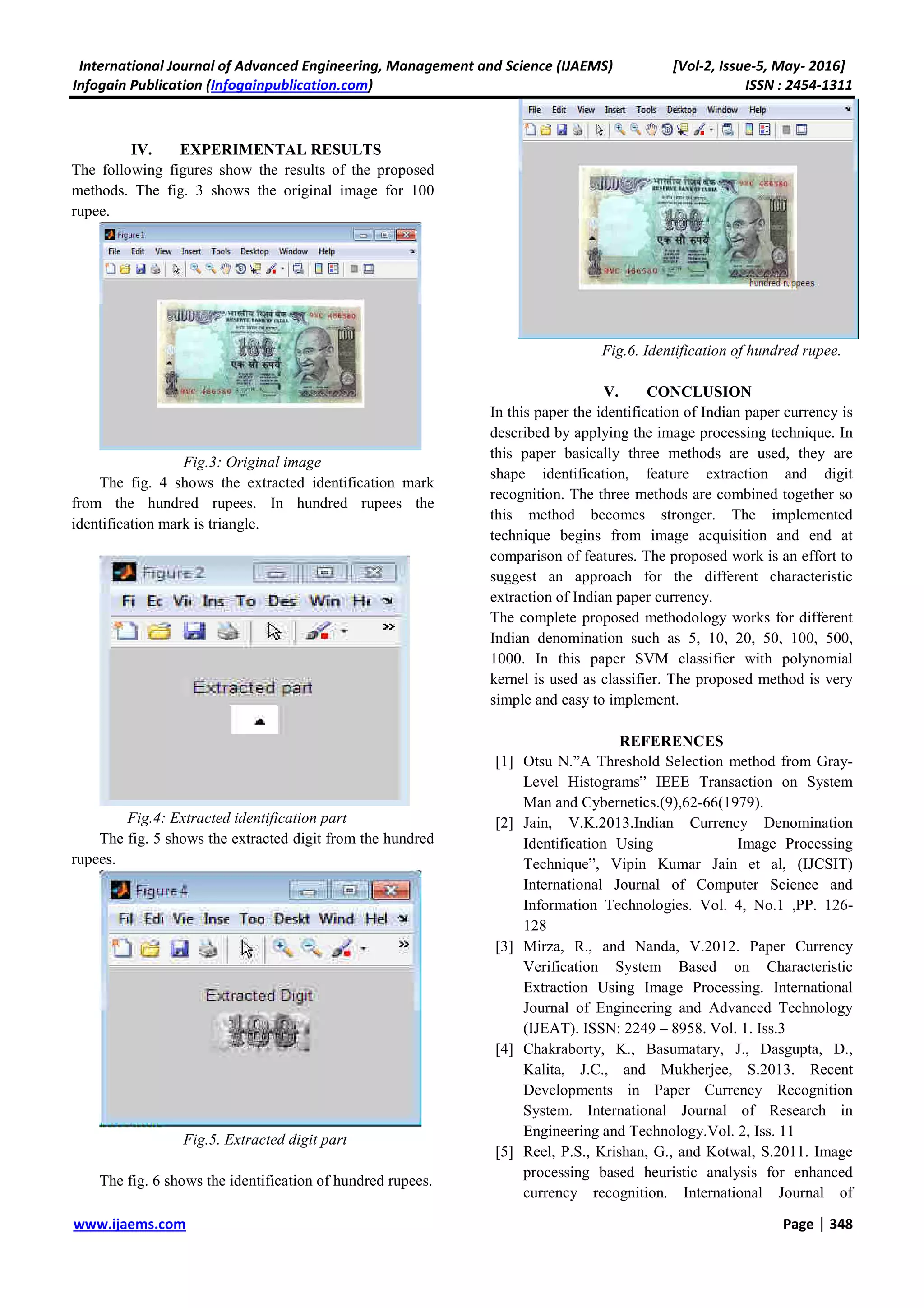 Indian Currency Identification Using Image Processing | PDF