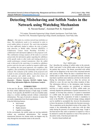 Detecting Misbehaving and Selfish Nodes in the Network using Watchdog Mechanism | PDF