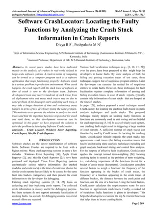 Software CrashLocator: Locating the Faulty Functions by Analyzing the Crash Stack Information in ...
