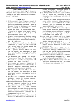 Geotechnical Properties of Lateritic Soil Stabilized with Periwinkle ...