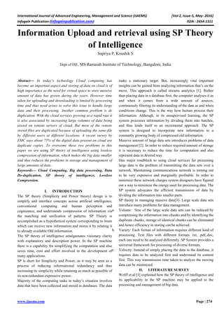 Information Upload and retrieval using SP Theory of Intelligence | PDF | Databases | Computer ...