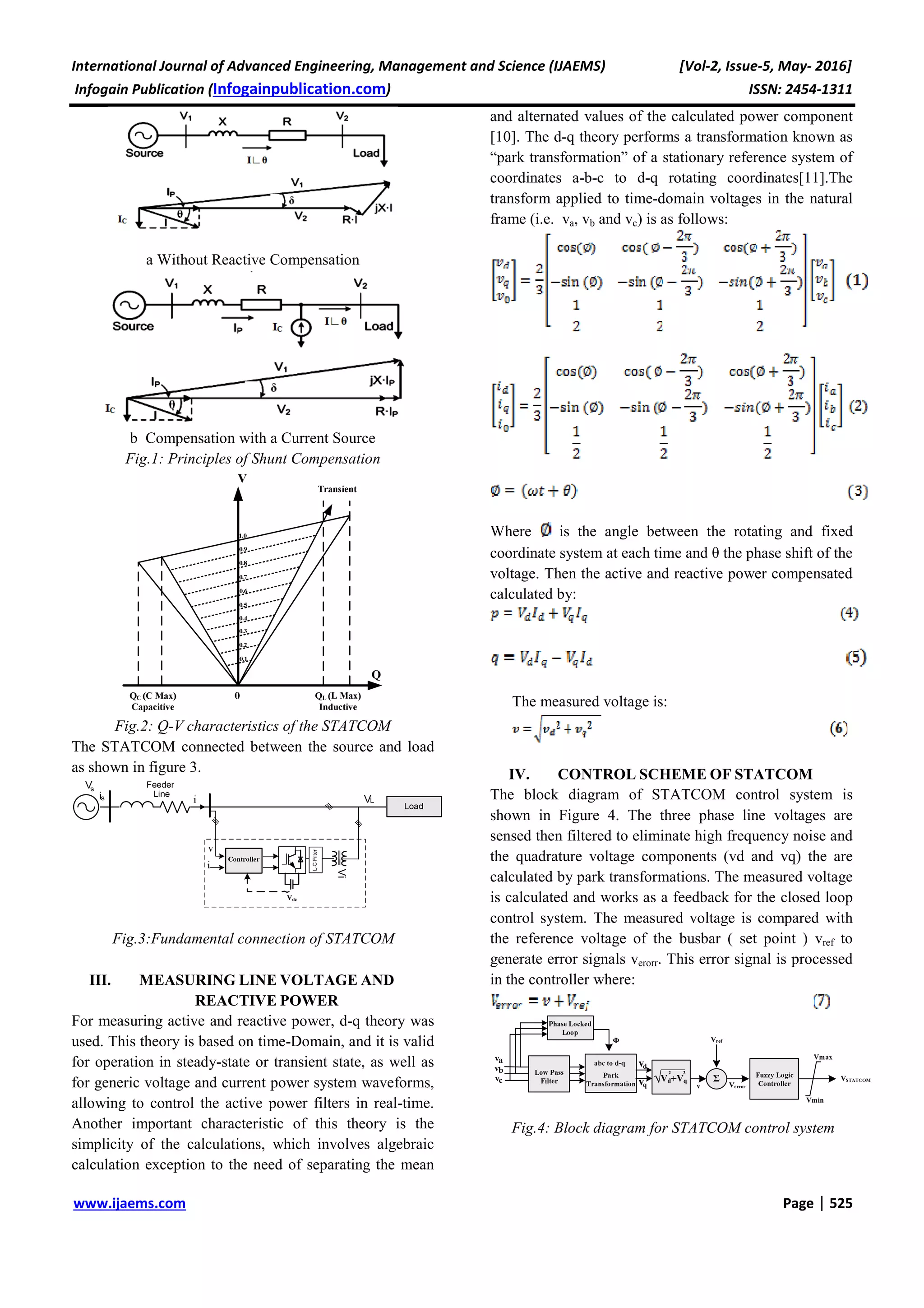 Voltage Profile Improvement Using Static Synchronous Compensator Statcom Pdf Radio Control