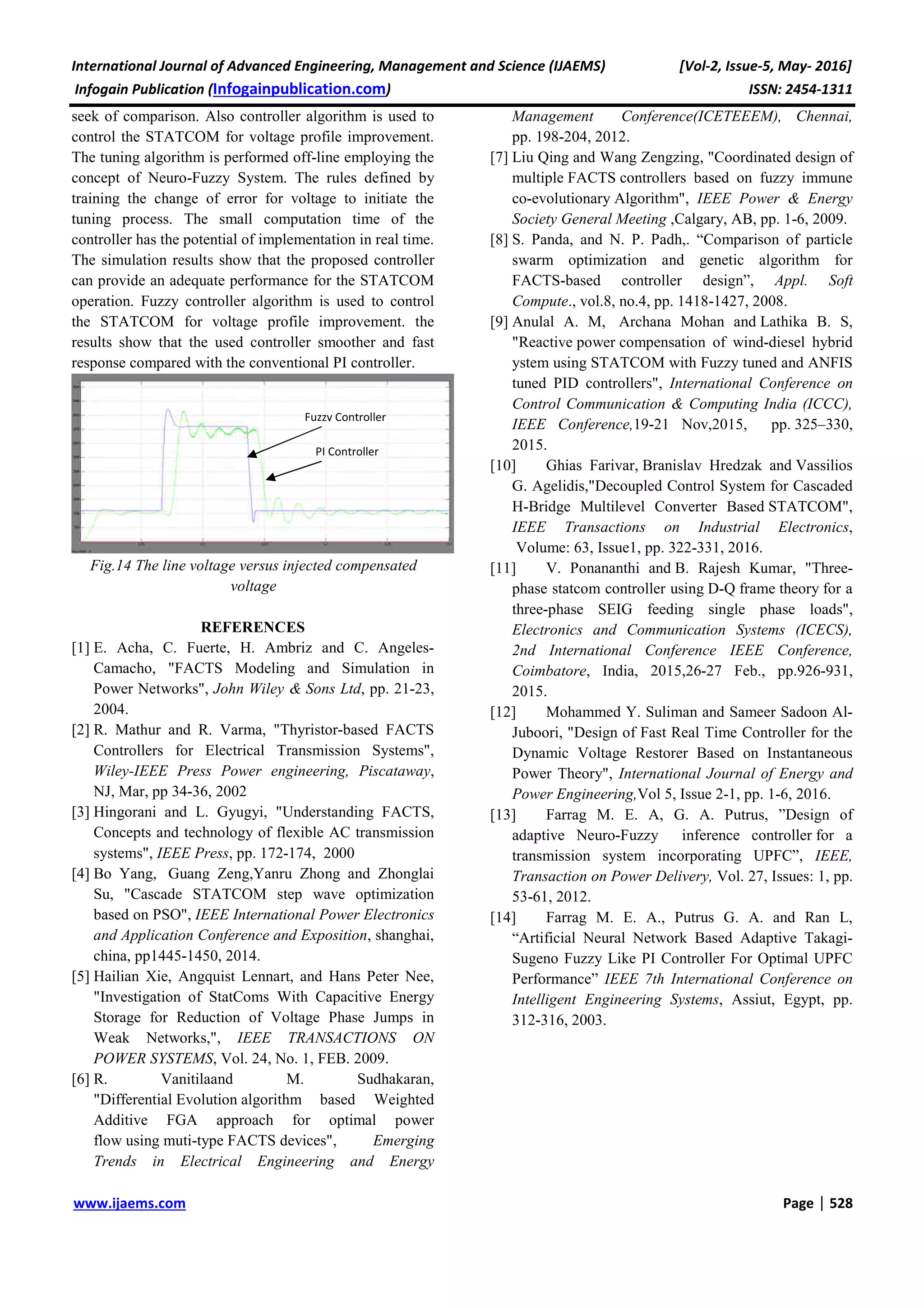 Voltage Profile Improvement Using Static Synchronous Compensator Statcom Pdf Radio Control