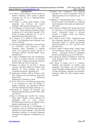 Cloud Computing Load Balancing Algorithms Comparison Based Survey | PDF