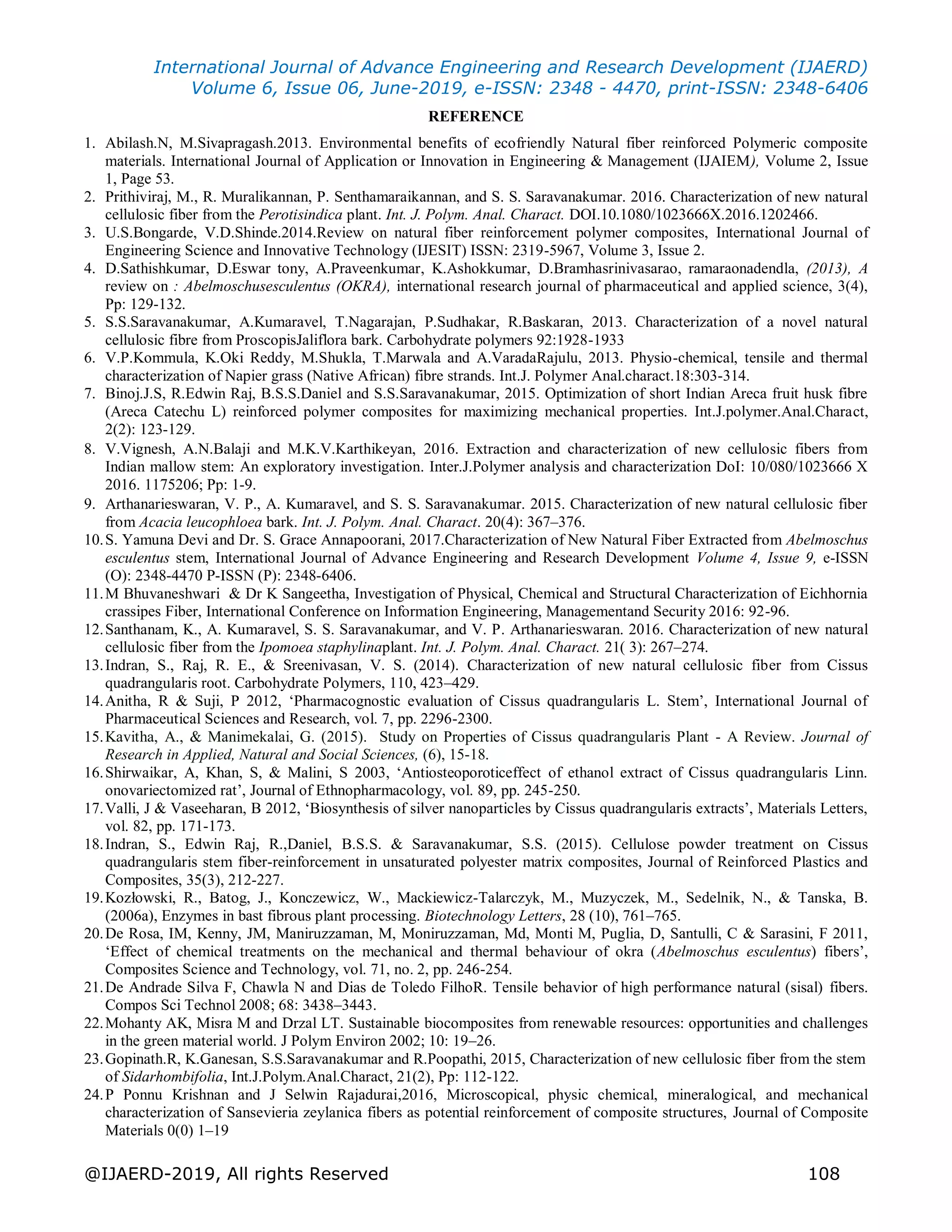Eco Friendly Extraction and Physico-Chemical Characteristics of Cissus ...