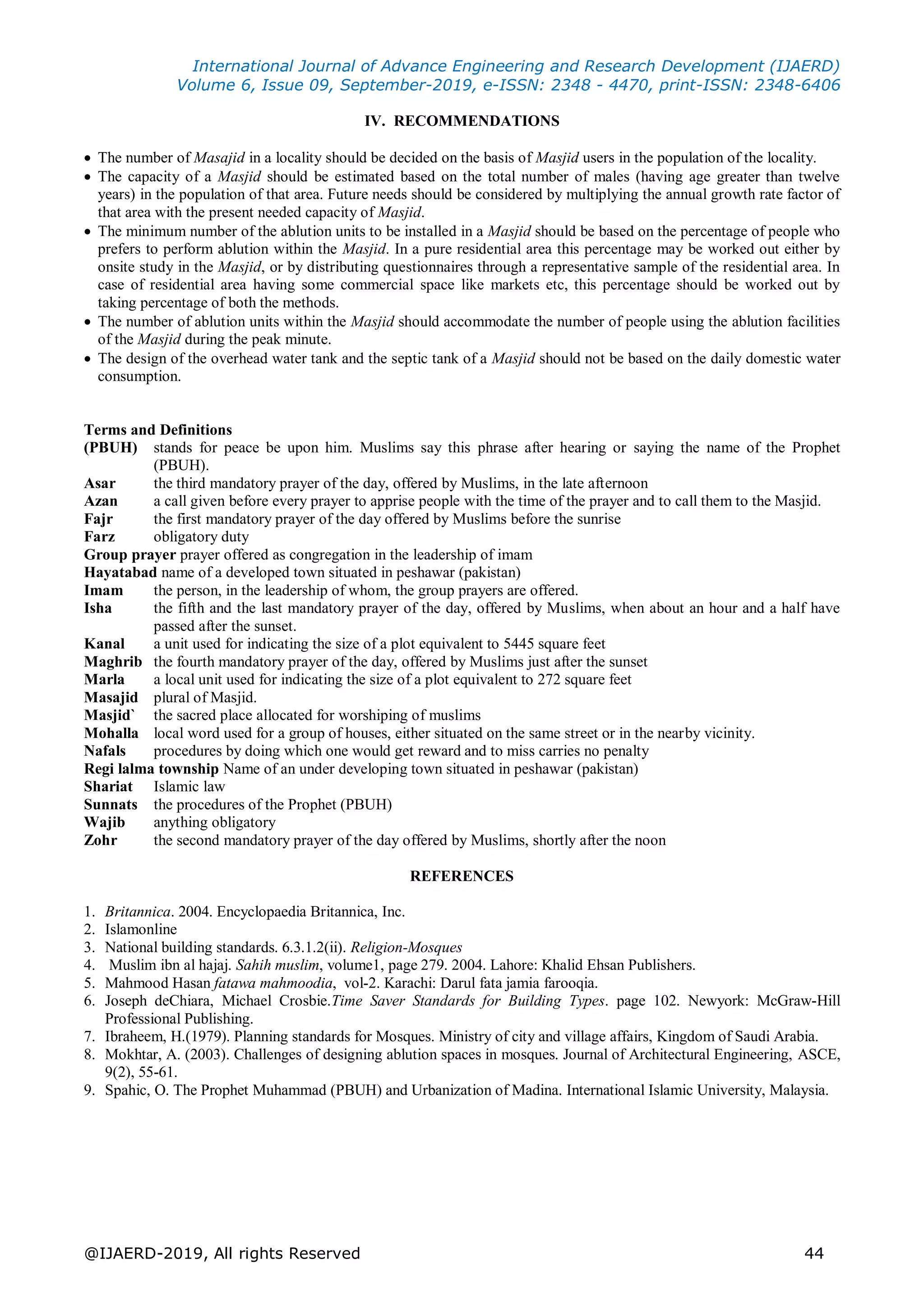 Capacity of Masjid and Ablution area | PDF