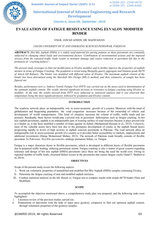 EVALUATION OF FATIGUE RESISTANCE USING ELVALOY MODIFIED BINDER | PDF ...