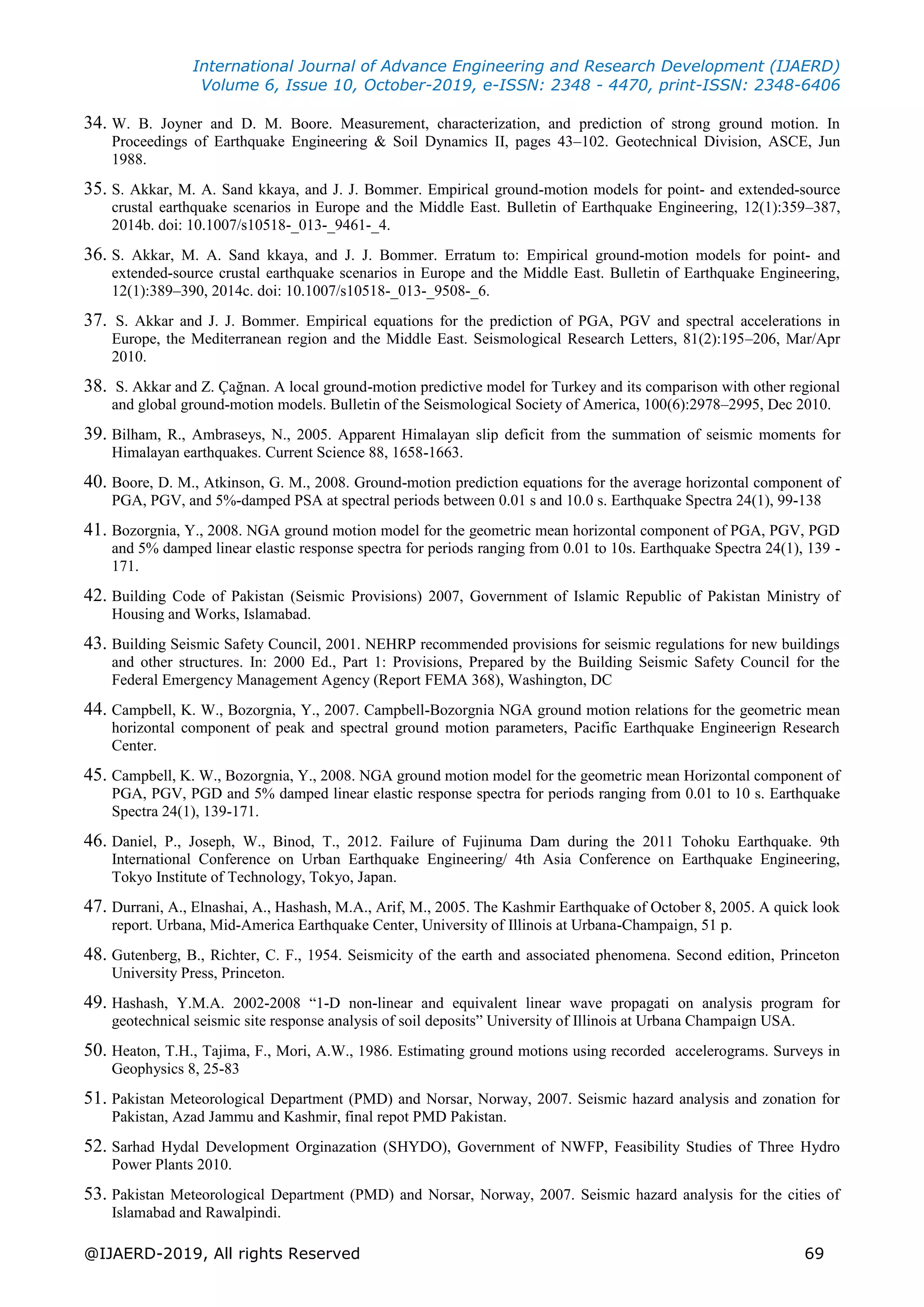 Deterministic Seismic hazard Assessment of Karora Hydro Power Plant | PDF