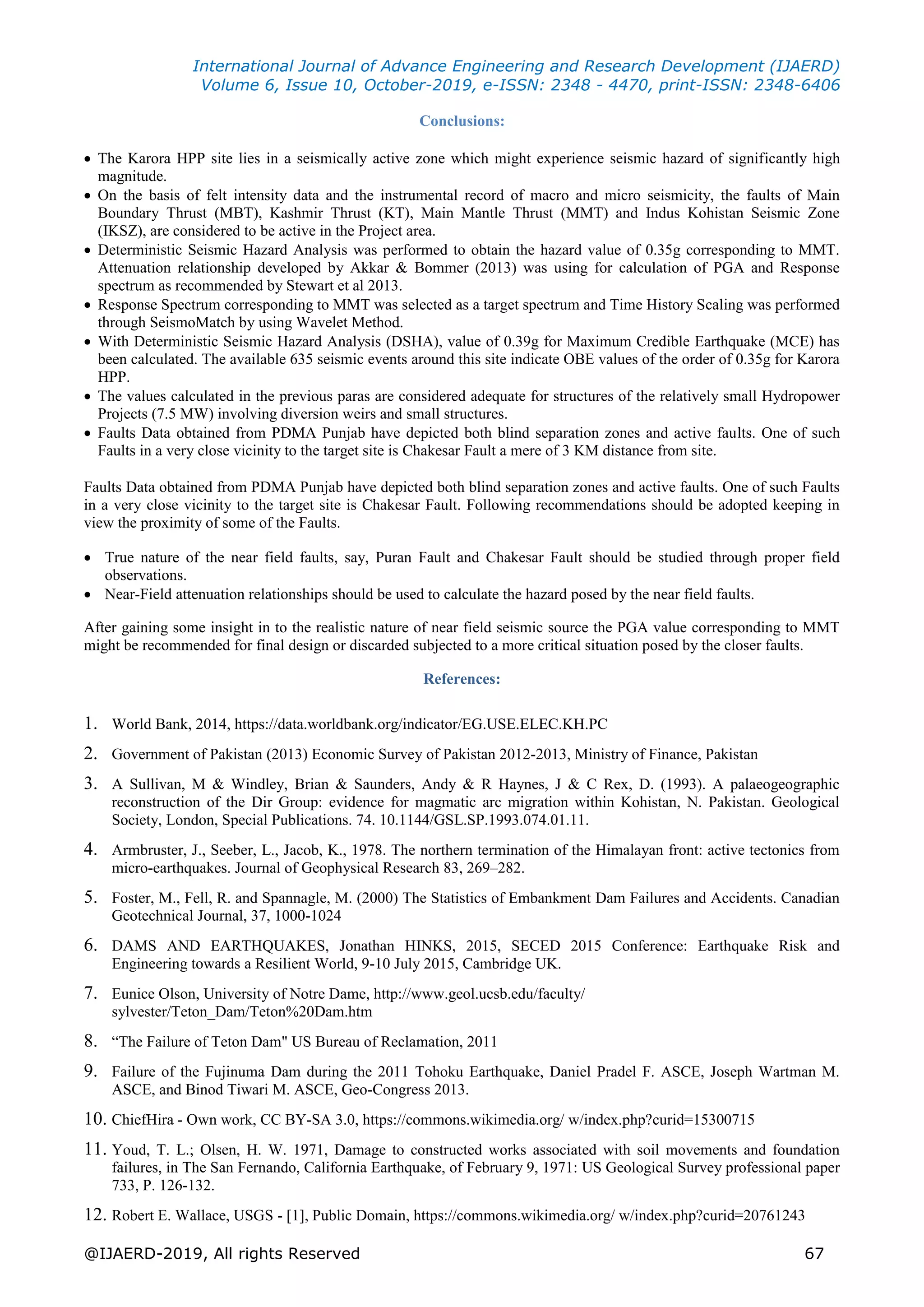 Deterministic Seismic hazard Assessment of Karora Hydro Power Plant | PDF