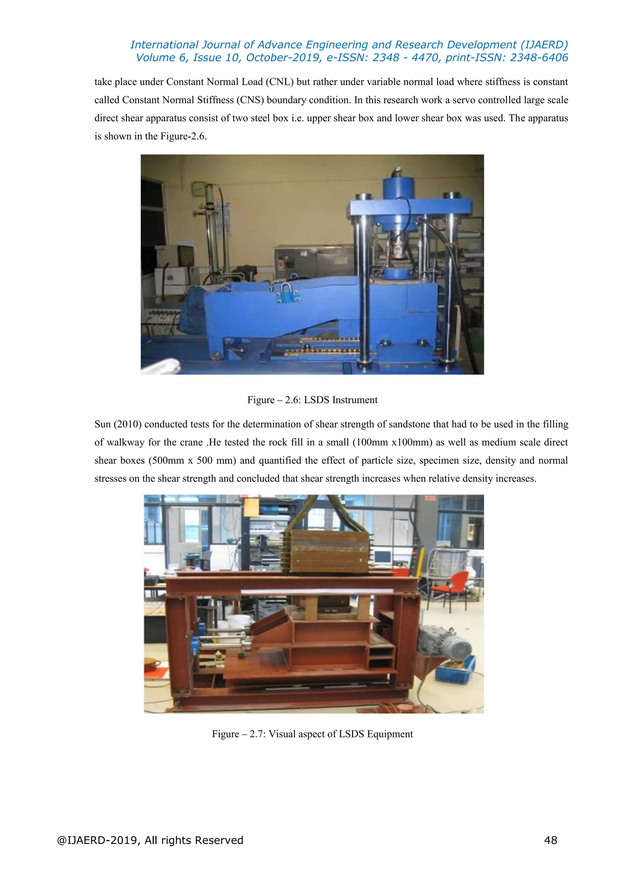 FABRICATION AND CALIBRATION OF LARGE SCALE DIRECT SHEAR TEST APPARATUS ...