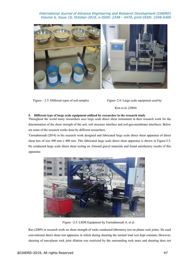 FABRICATION AND CALIBRATION OF LARGE SCALE DIRECT SHEAR TEST APPARATUS ...
