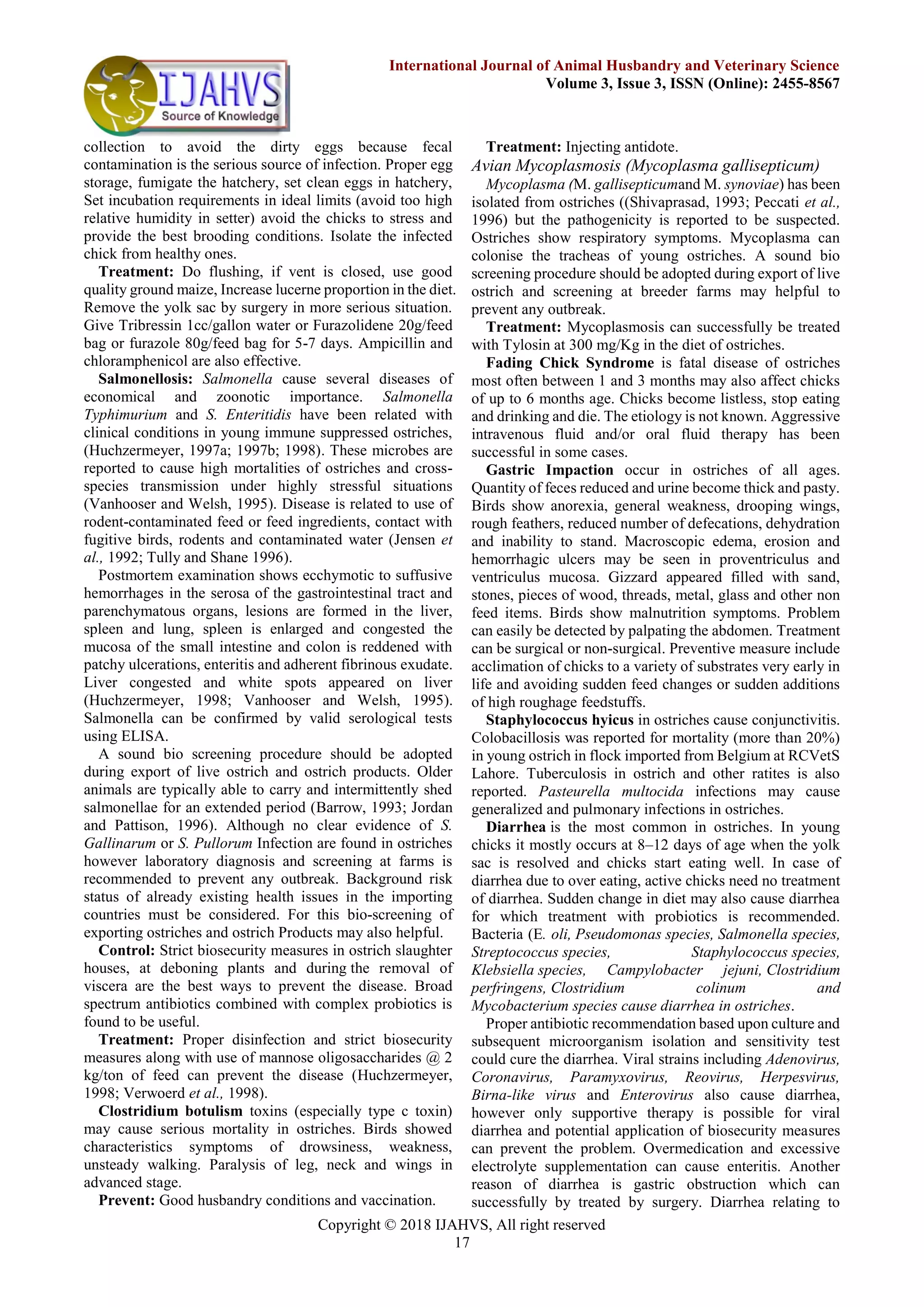 ostriches diseases | PDF