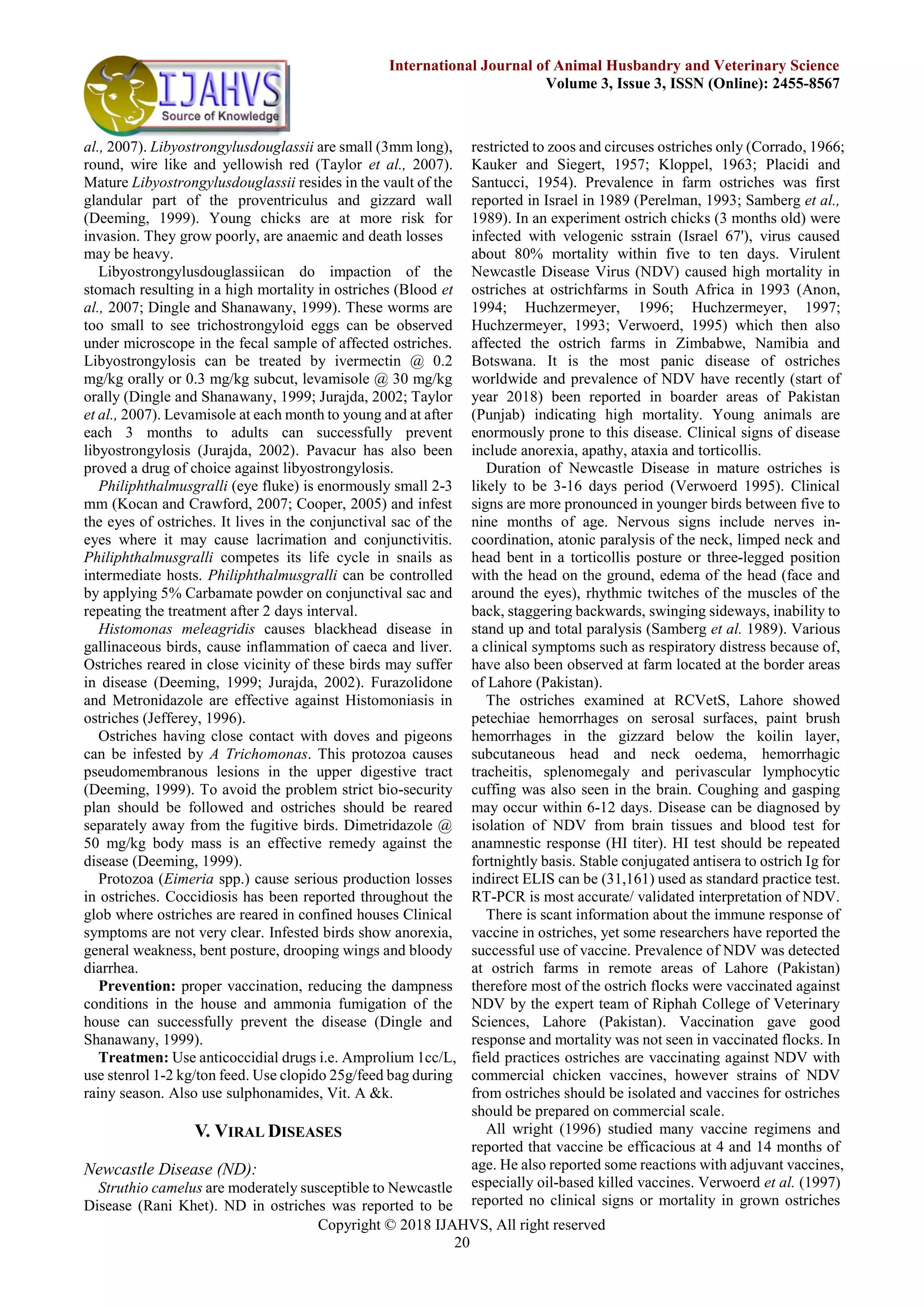 ostriches diseases | PDF