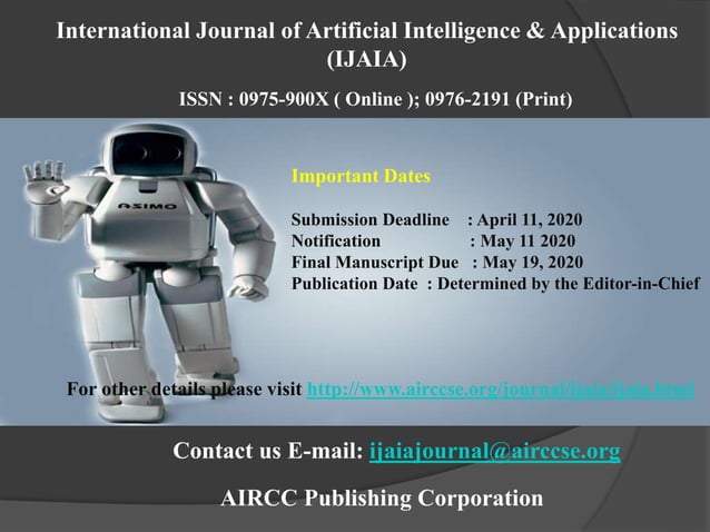 International Journal of Artificial Intelligence & Applications (IJAIA) | PPT