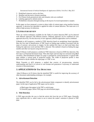 Table of Content Detection using Machine Learning: Proposed System | PDF