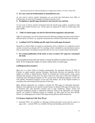 Table of Content Detection using Machine Learning: Proposed System | PDF