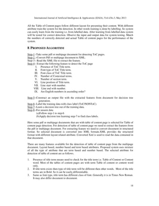 Table of Content Detection using Machine Learning: Proposed System | PDF