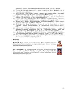 Table of Content Detection using Machine Learning: Proposed System | PDF