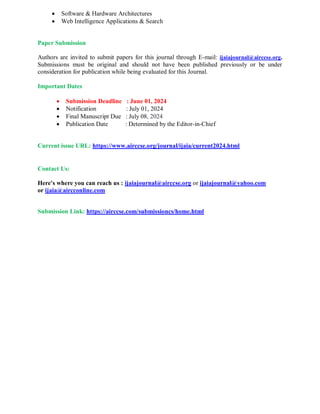 International Journal of Artificial Intelligence & Applications (IJAIA ...