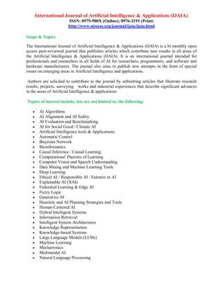 International Journal of Artificial Intelligence & Applications (IJAIA) | PDF