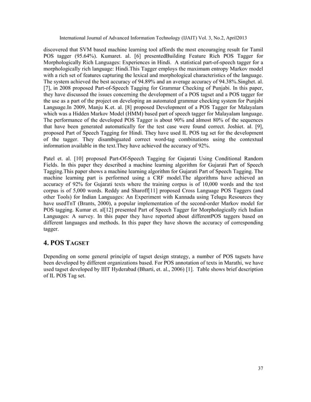 Part Of Speech Tagging Ofmarathi Text Using Trigrammethod Pdf Web