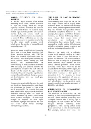 Law and Morality: A Complex Interplay in Shaping Societal Norms | PDF
